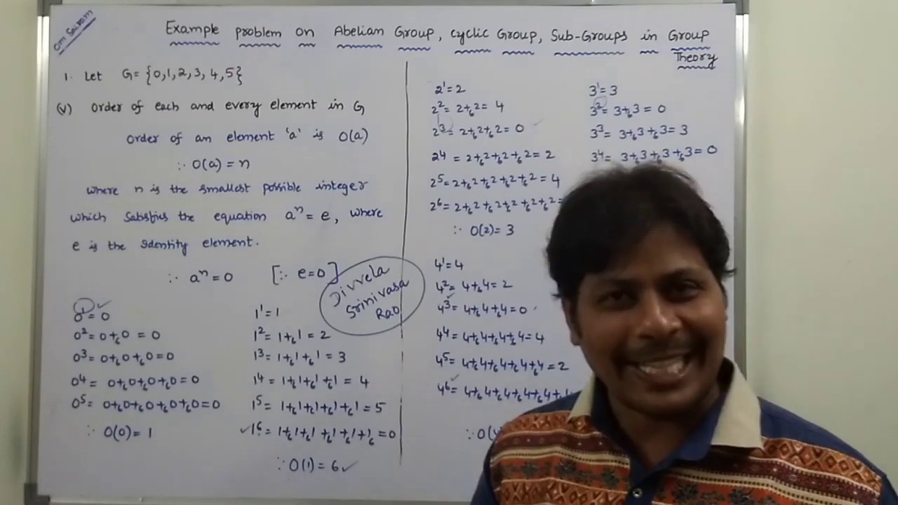 PART 2 EXAMPLE PROBLEM ON ABELIAN GROUP CYCLIC GROUP ORDER OF A PART 2 EXAMPLE PROBLEM ON ABELIAN GROUP CYCLIC GROUP ORDER OF A
