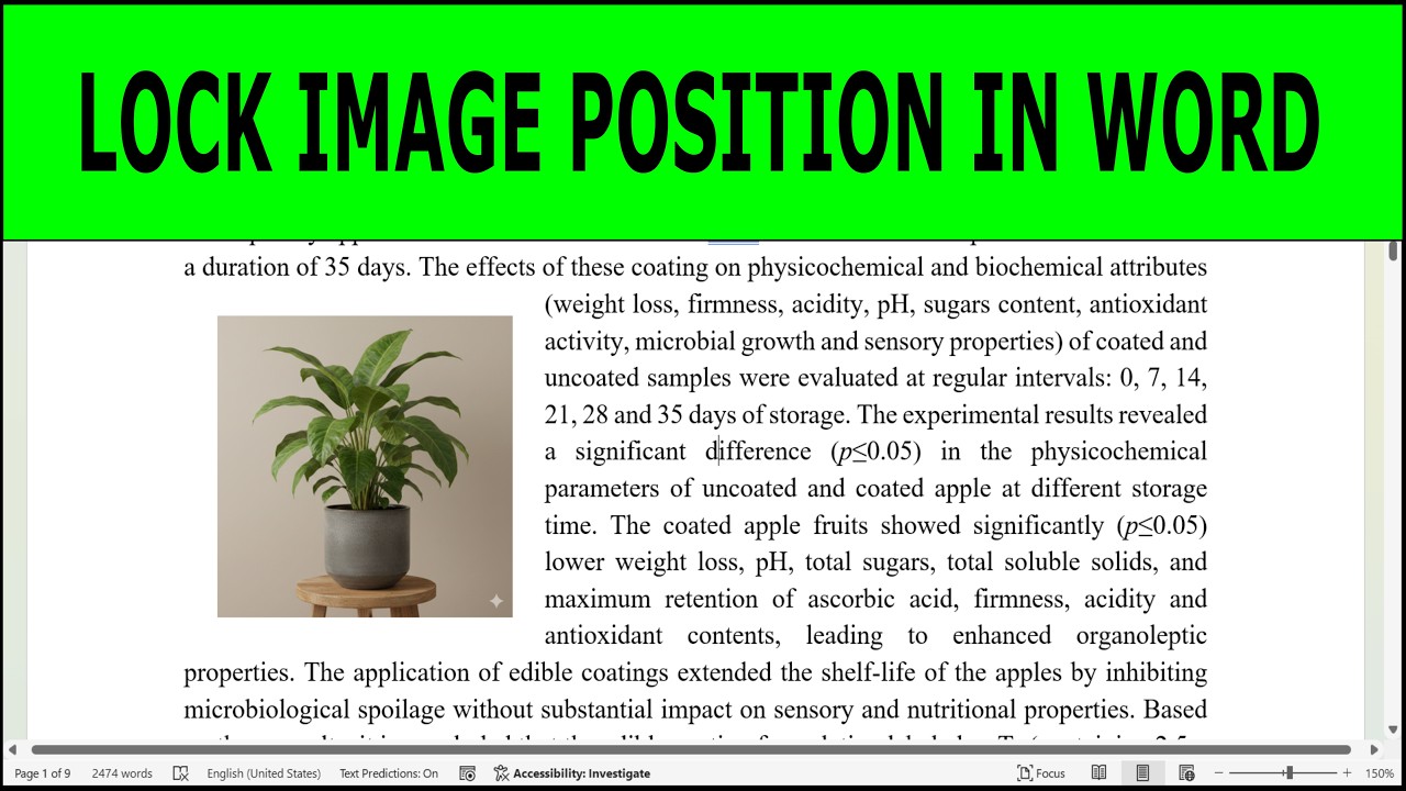 How to lock image and text position in word | Microsoft Word Tutorials ...