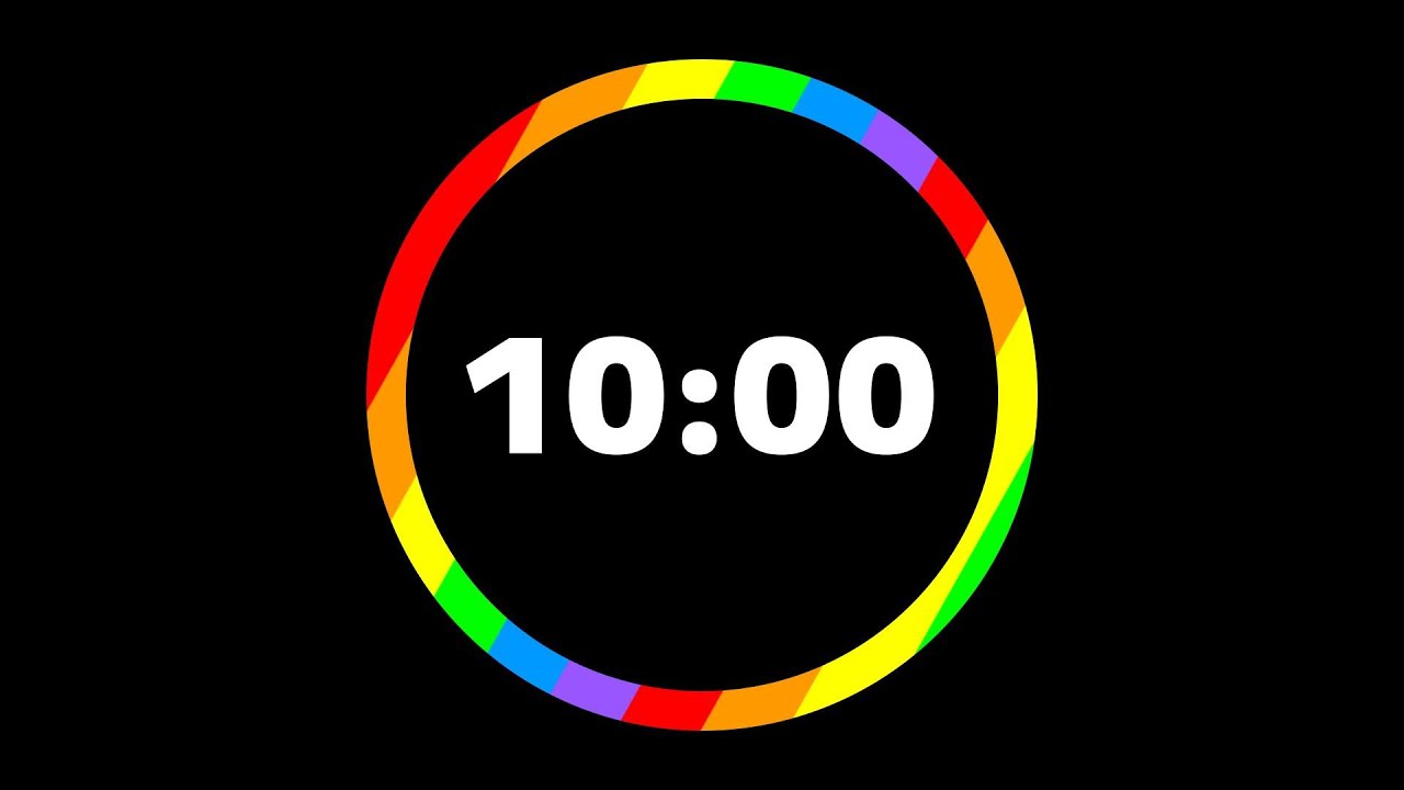 10 Minutes Rainbow Circle Timer - YouTube