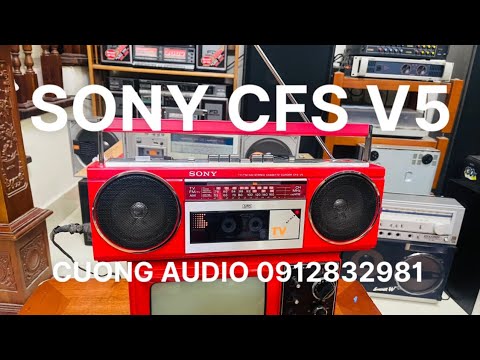 Sony CFS-V5 red beautiful very new beautiful antique radio Casette ...