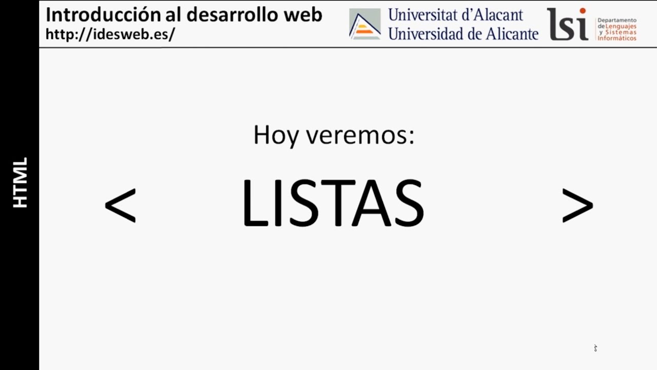 HTML: listas - YouTube