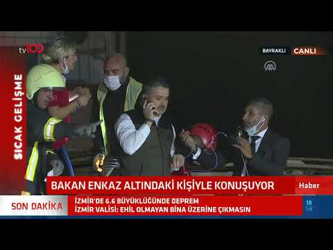 Bakan Pakdemirli enkaz altındaki kişiyle konuşuyor