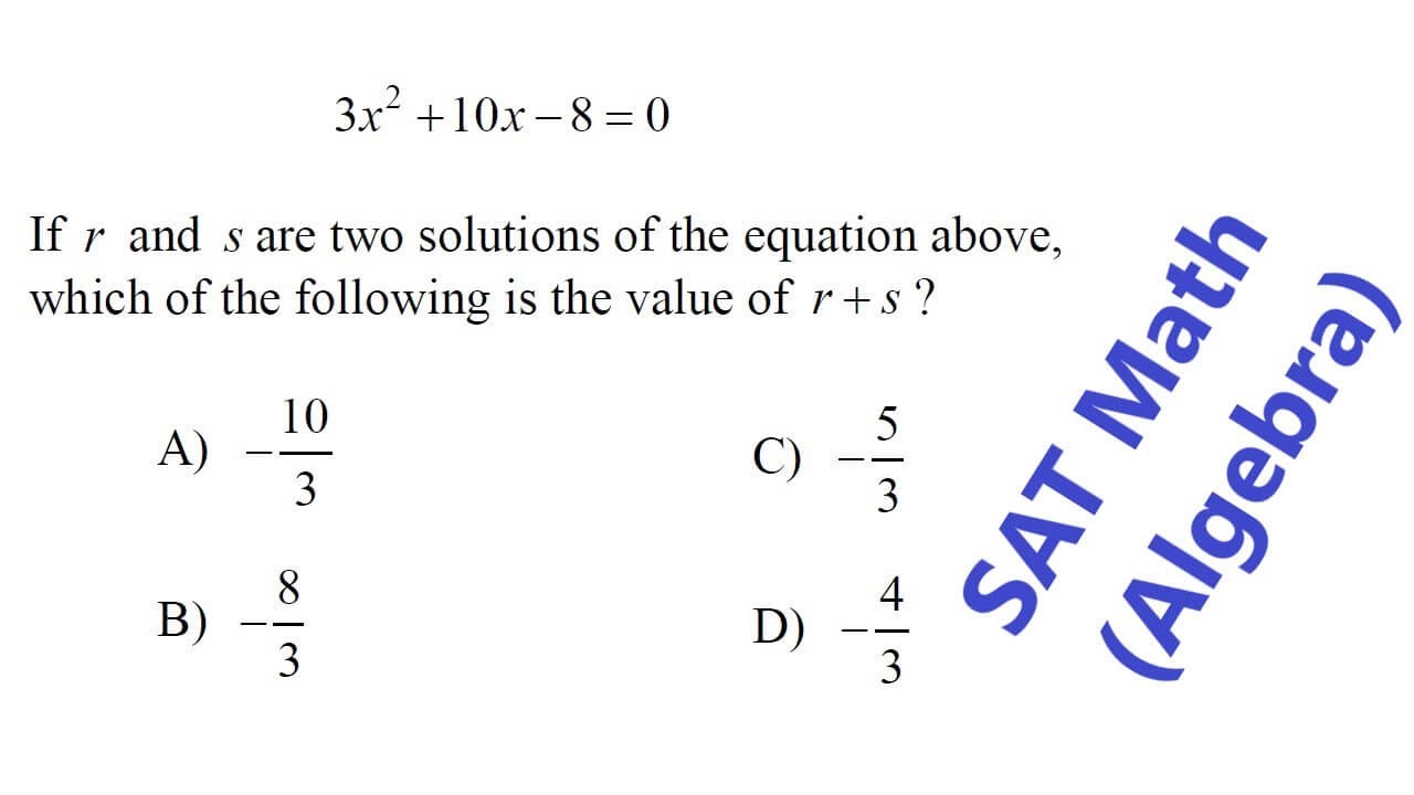 SAT Math (Algebra) - YouTube