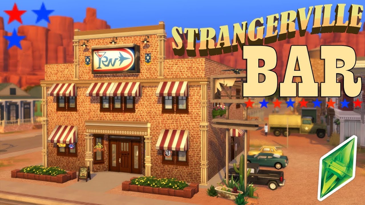 Sims 4 - STRANGERVILLE BAR - SPEED BUILD - NoCC - YouTube