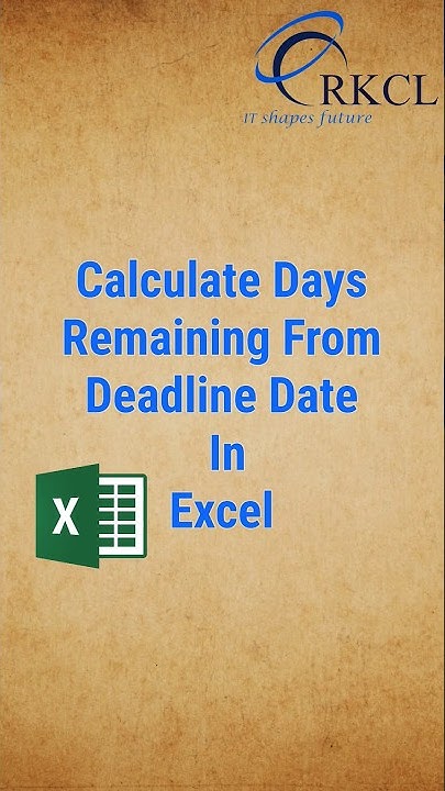 🪐 Calculate Days Remaining in MS Excel 🌠 #rkcl #microsoftoffice #msexcel #rscit - YouTube