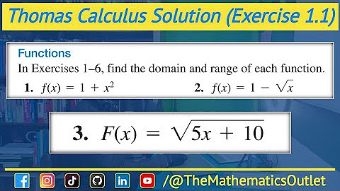 Thomas Calculus Exercise 1.1 - YouTube