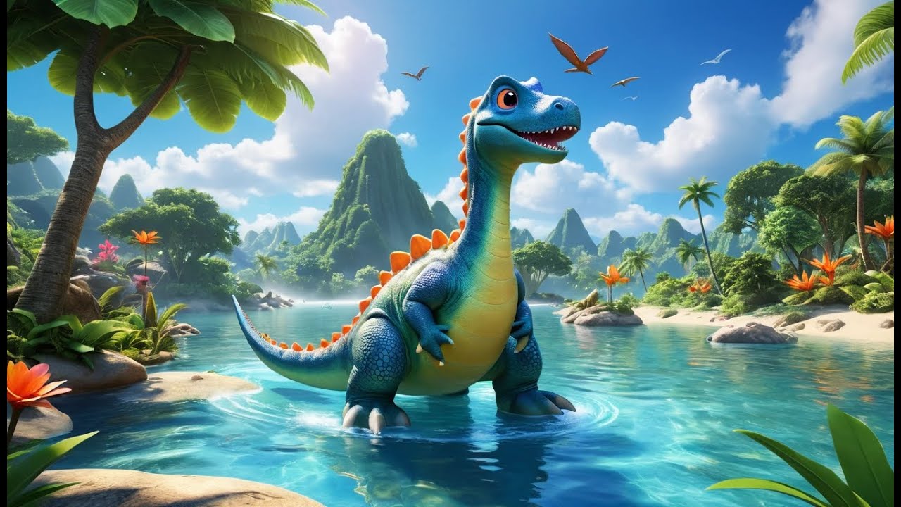 Row Row Your Dinosaur | Prehistoric Paddle Song for Kids | Silly Dino ...