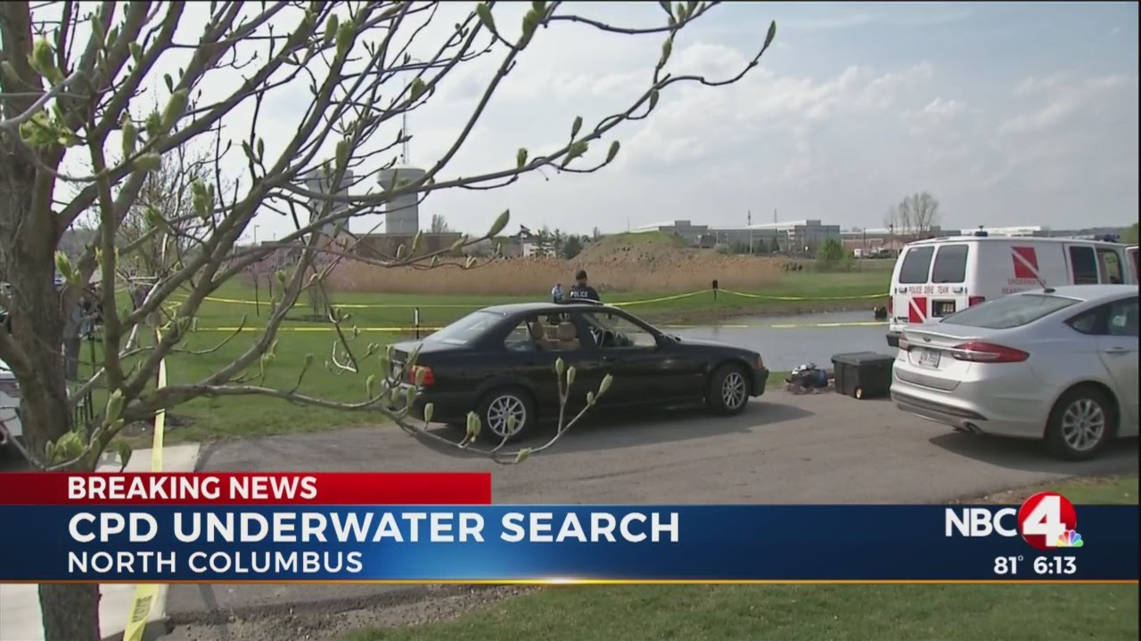 Columbus Police water rescue team investigating at pond near Polaris ...