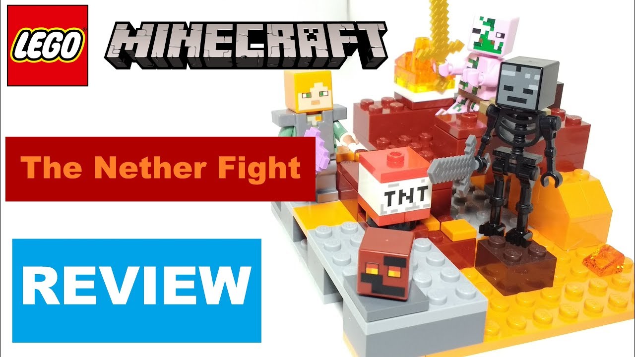 Lego Set Review: Minecraft The Nether Fight - YouTube