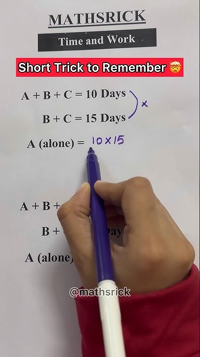 How to solve Time and Work Efficiency ?? short trick to solve time and ...