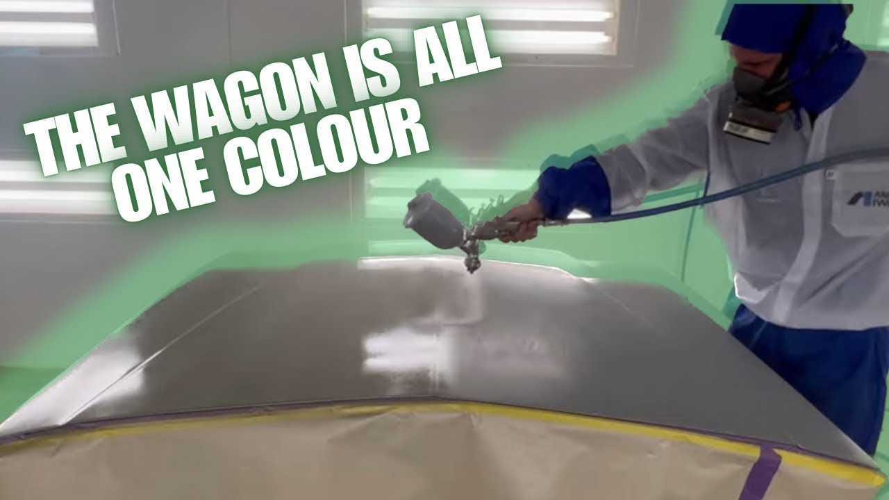 The WAGON becomes ALL ONE COLOUR! I get SCHOOLED in SPRAY PAINTING ...