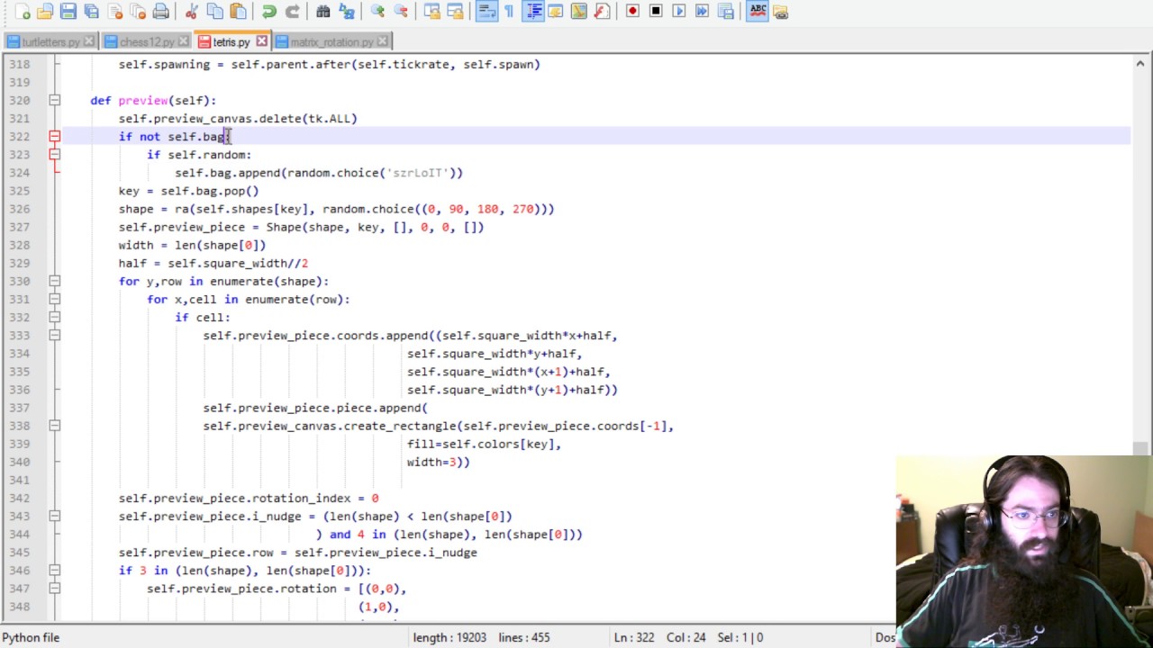Let's Code Python: Tetris, Part 13 - YouTube