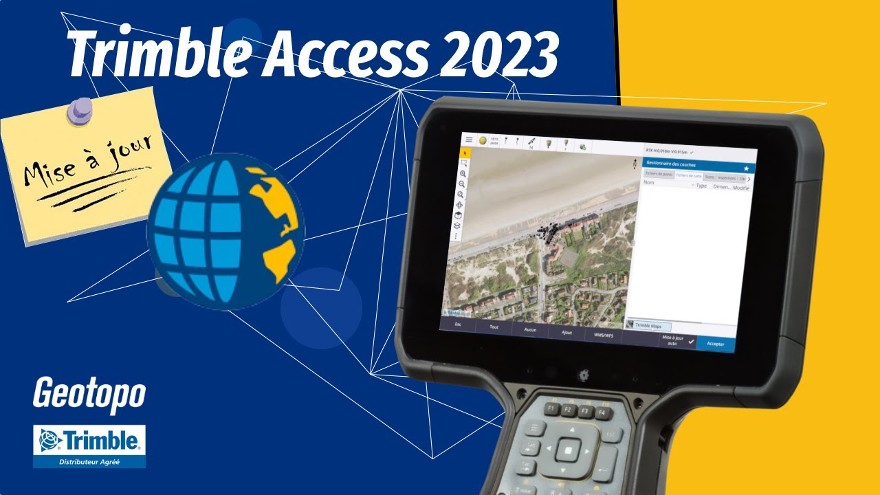 Trimble Access 2023 - Fond de plan Trimble Maps, Sélection polygonale, Points transparents - YouTube