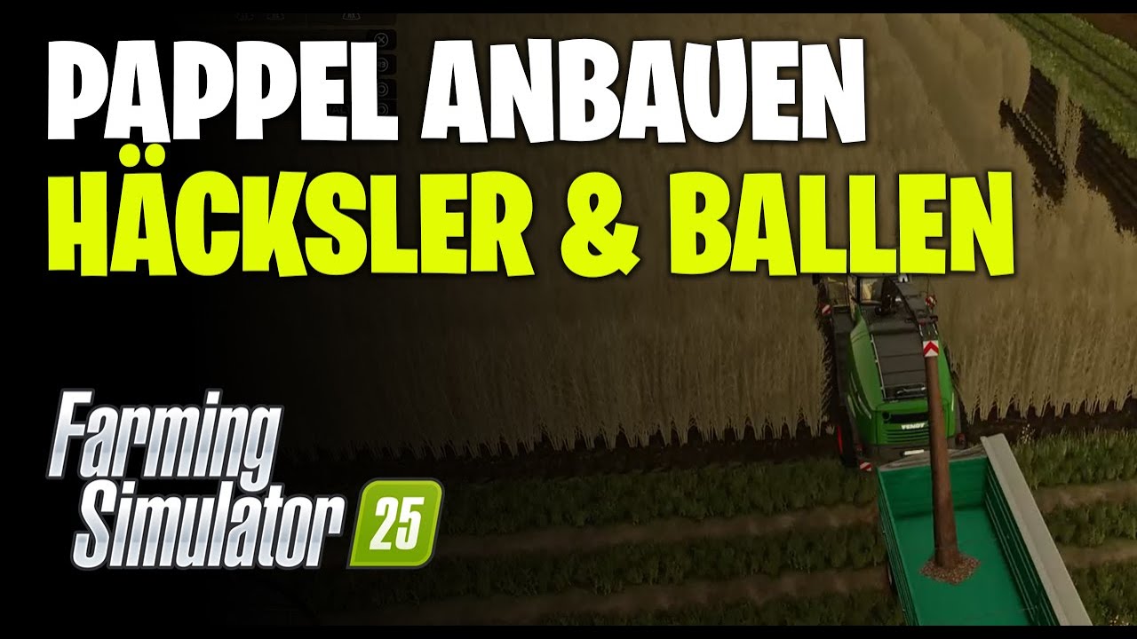 LS25 Pappel Anbauen und Ernten - Feldhäcksler oder Ballenpresse? - YouTube