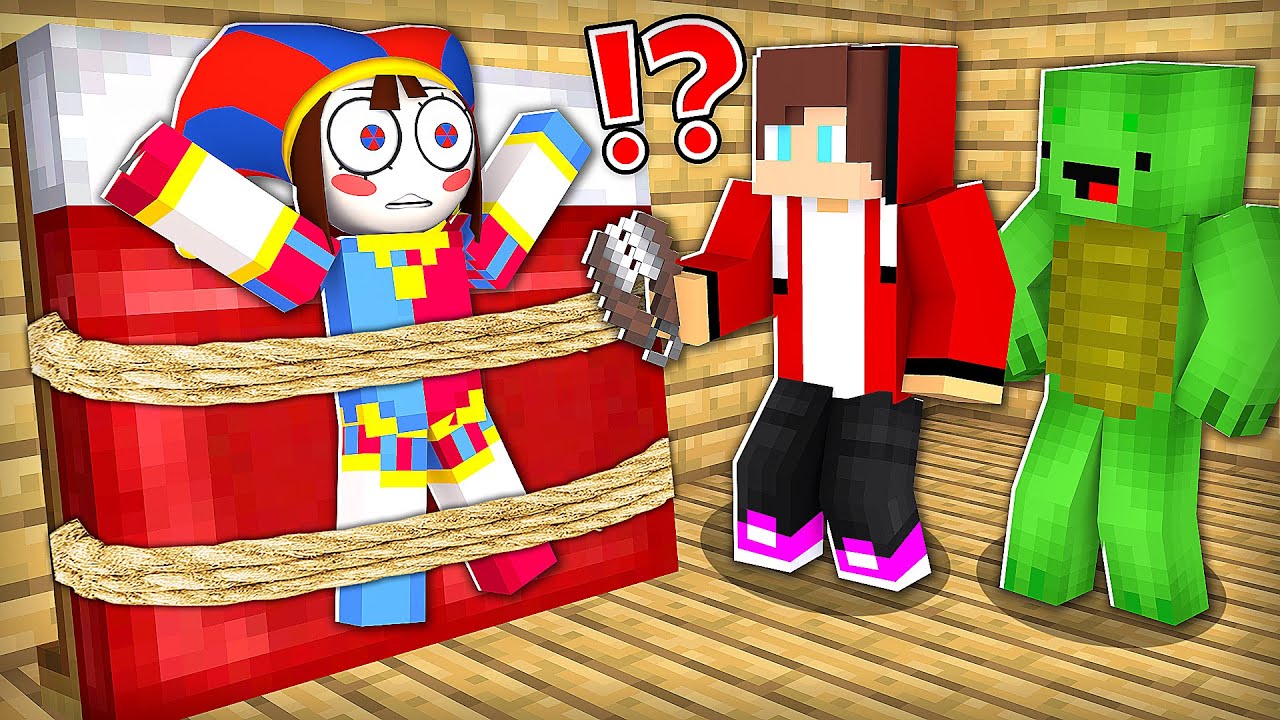TIED POMNI VS JJ and Mikey in Minecraft Challenge - Maizen - YouTube