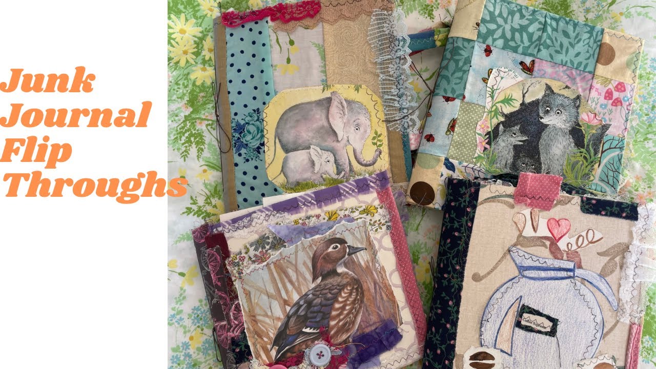 Junk Journal Flip Throughs, thrifted and upcycled items! - YouTube