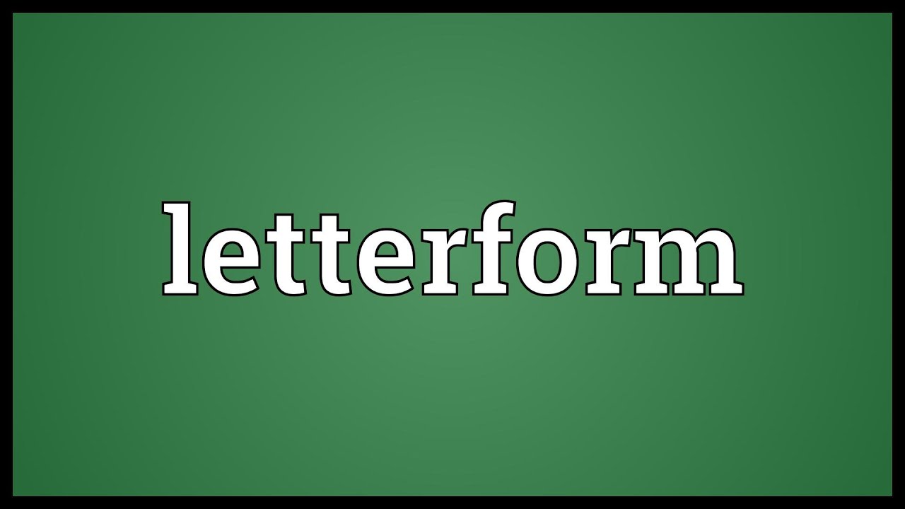 Letterform Meaning - YouTube