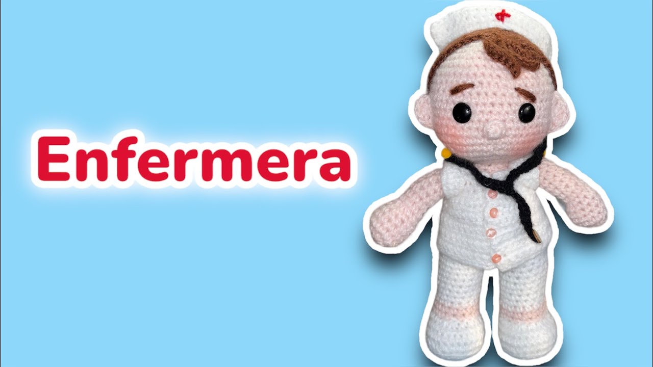 Cómo tejer ENFERMERA nurse amigurumi paso a paso tutorial crochet ...