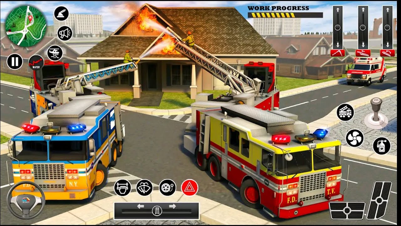 Fire engine simulator game. Android game play. - YouTube