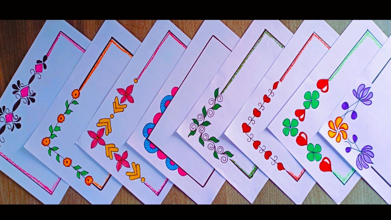 50 NEW 🥳 CORNER DESIGNS/ PROJECT WORK DESIGNS/ ASSIGNMENT FRONT PAGE ...