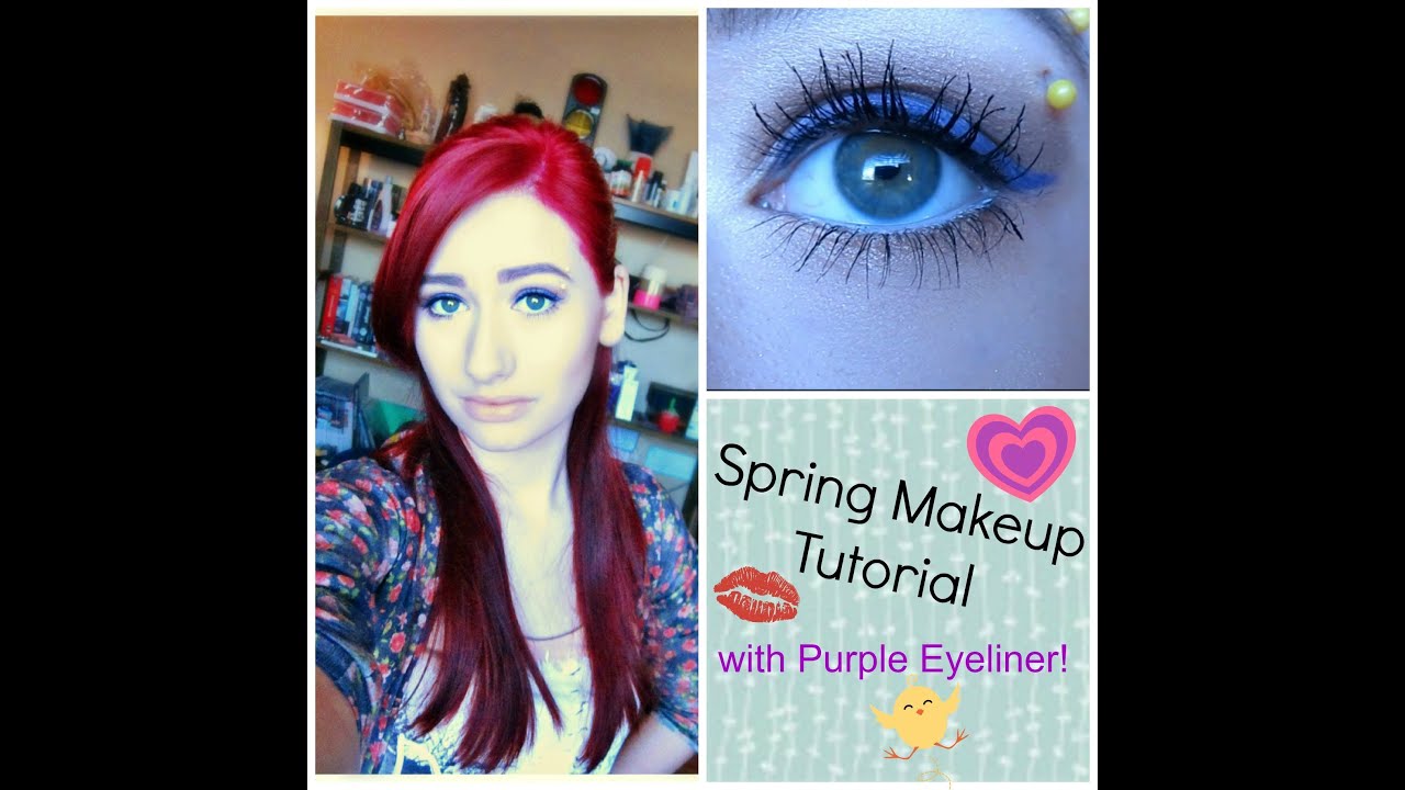 Spring Makeup Tutorial with Purple Eyeliner - YouTube