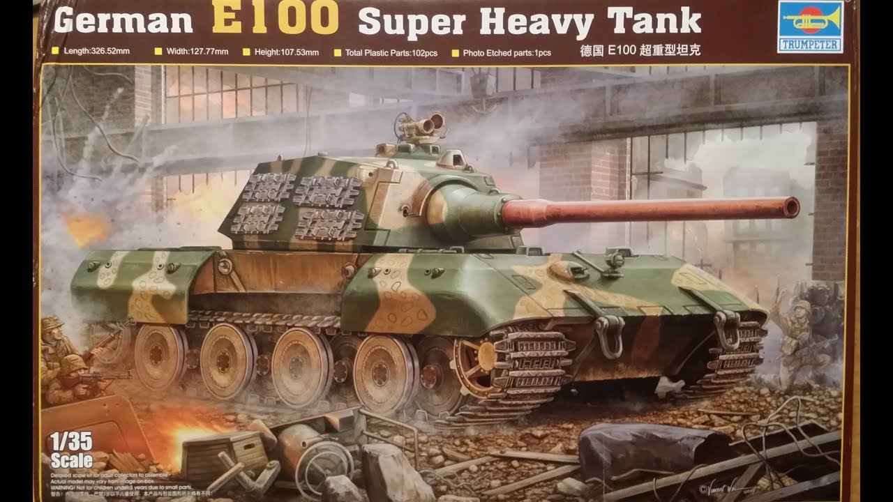 Trumpeter 1/35 E100 Super Heavy tank unboxing and kit review - YouTube