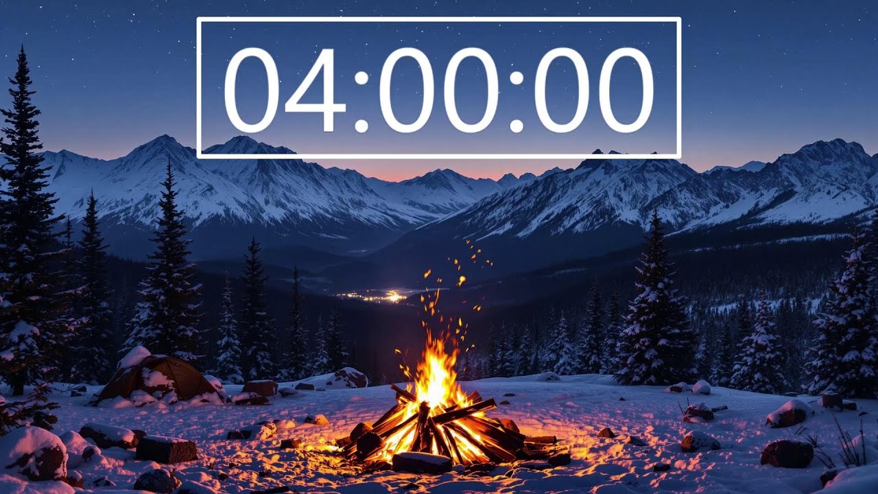 4 Hour Timer (FIRE AMBIENCE - w/o Sound Notification At Zero) - YouTube