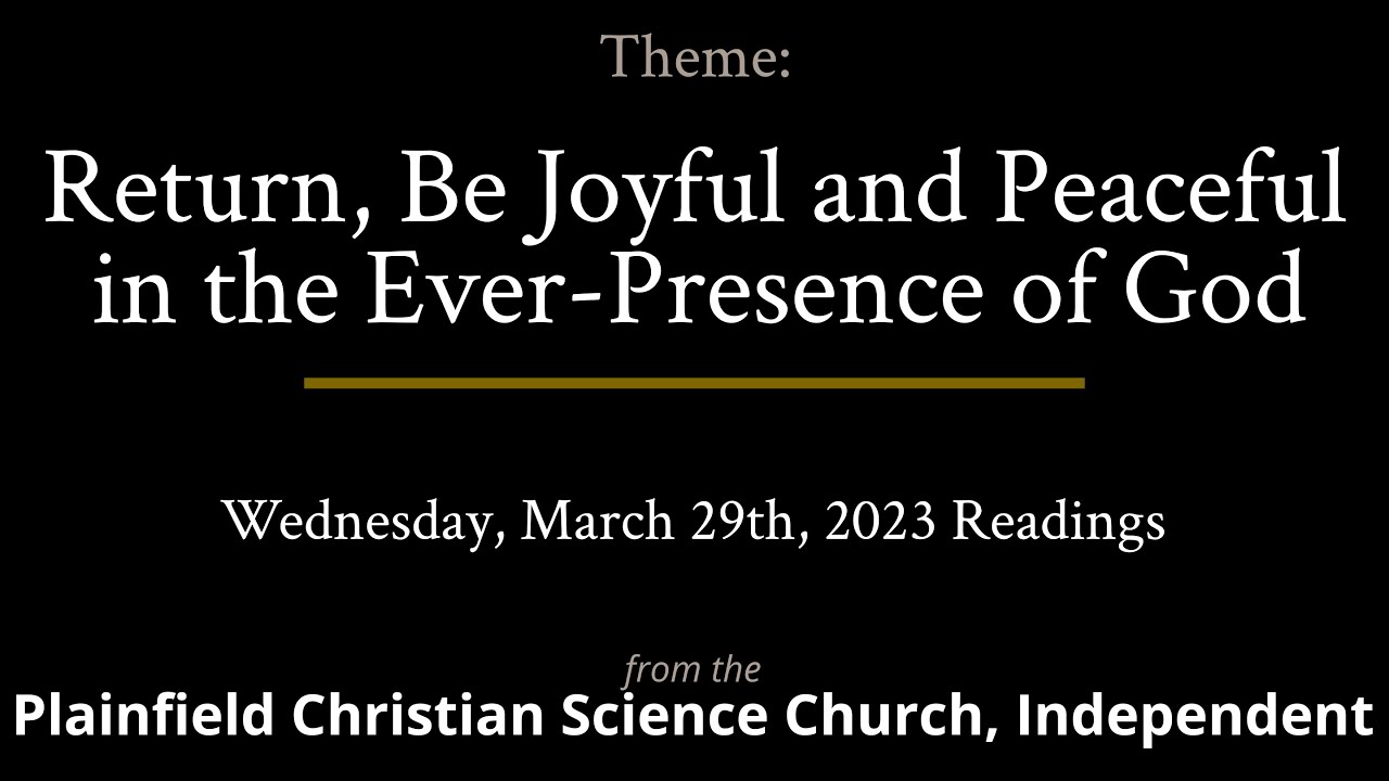 Return, Be Joyful and Peaceful in the Ever Presence of God — Readings ...