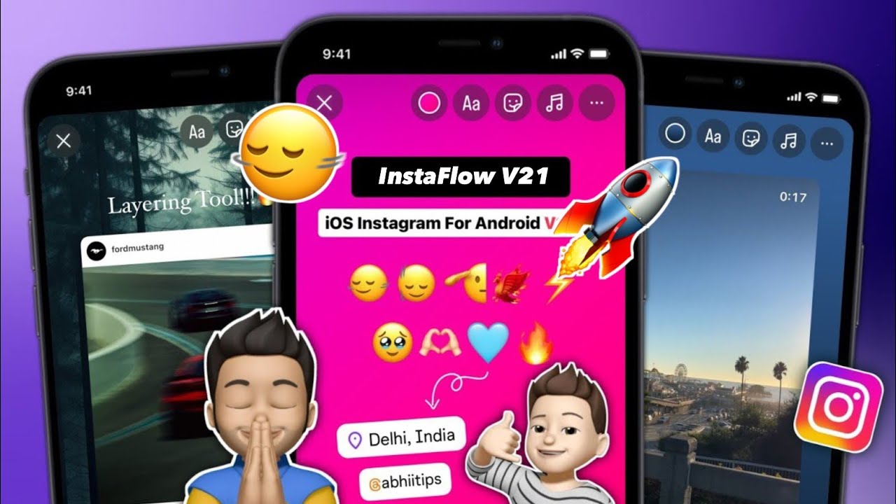 InstaFlow v21 Tutorial | iOS Emojis On Android Instagram Story + Round ...