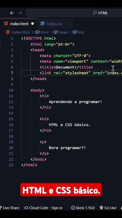 HTML e CSS básico. - YouTube