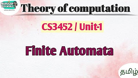 CS3452 Theory of computation in tamil - YouTube