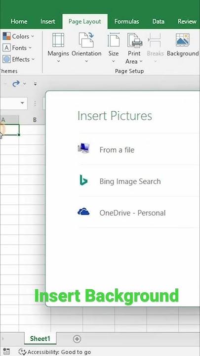 Insert Background in excel #excel #excelshortcuts #exceltutorial # ...