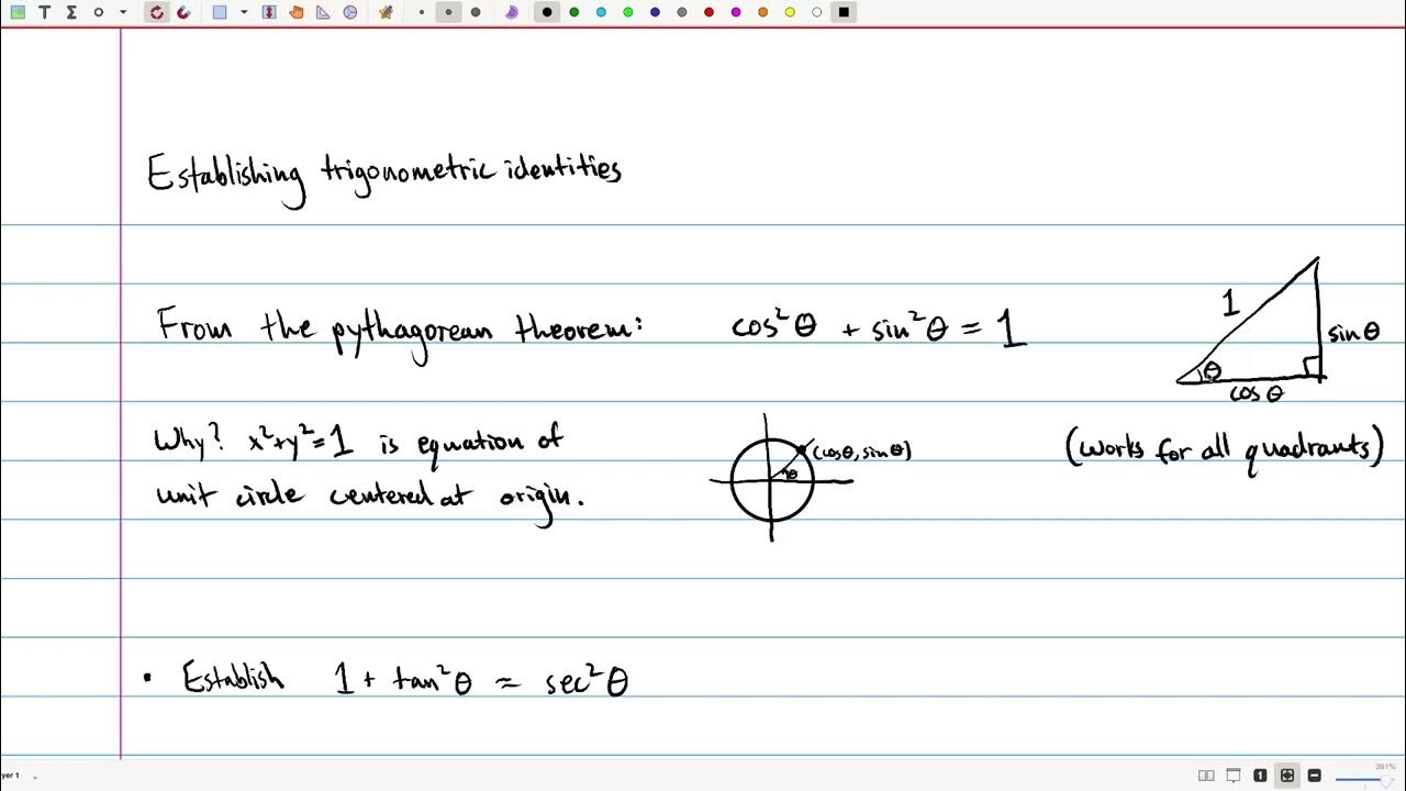 Math 3: Establishing trigonometric identities - YouTube