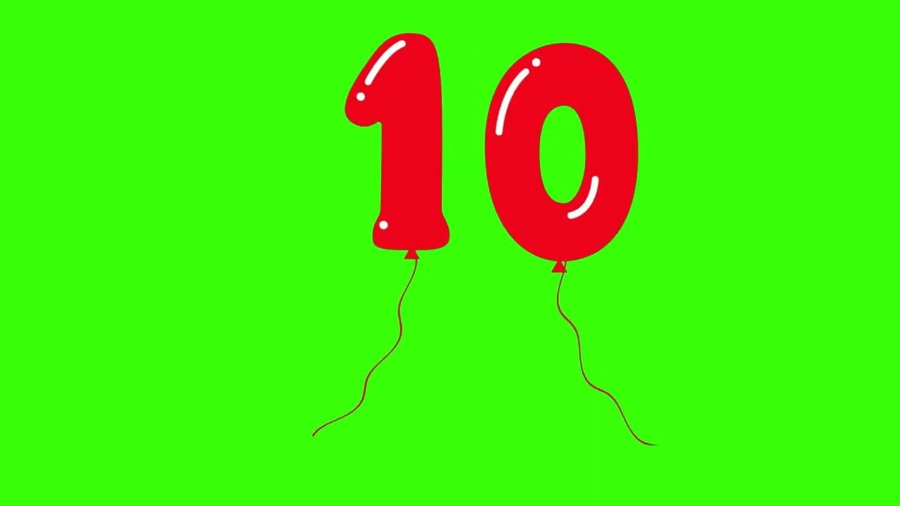 Counting Numbers 1to10 Numbers green screen numbers & black screen ...