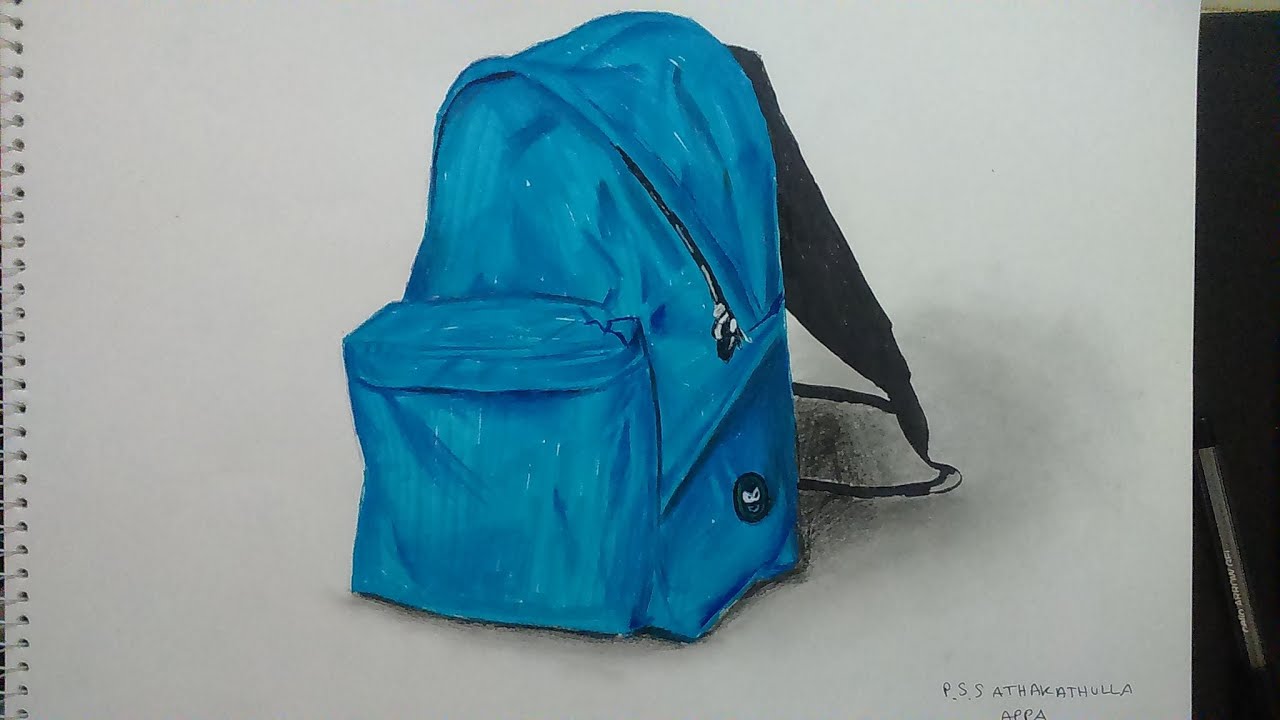 How to draw bag step by step tutorial -Spike arts with sathak - YouTube