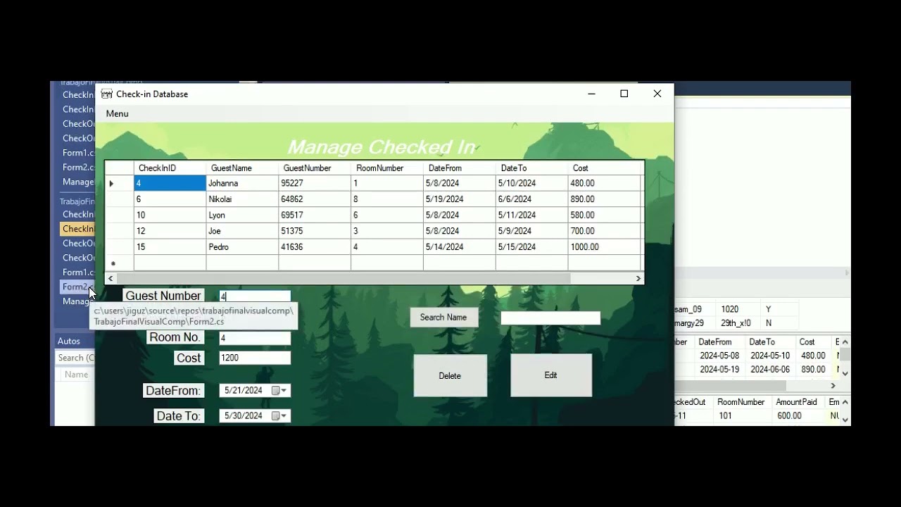 Databases + Object Oriented Programming Example (Part 2: Hotel Guest Check-in Managing) - YouTube