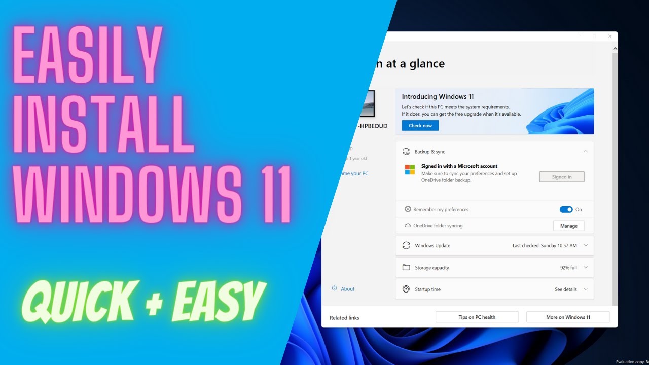 How to easily and quickly install Windows 11 - YouTube