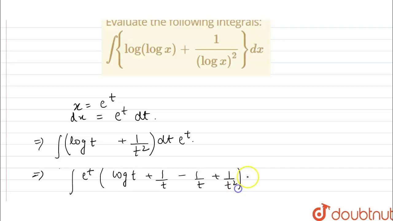 Evaluate the following integrals: `int{log(logx)+(1)/((logx)^(2))}dx` - YouTube