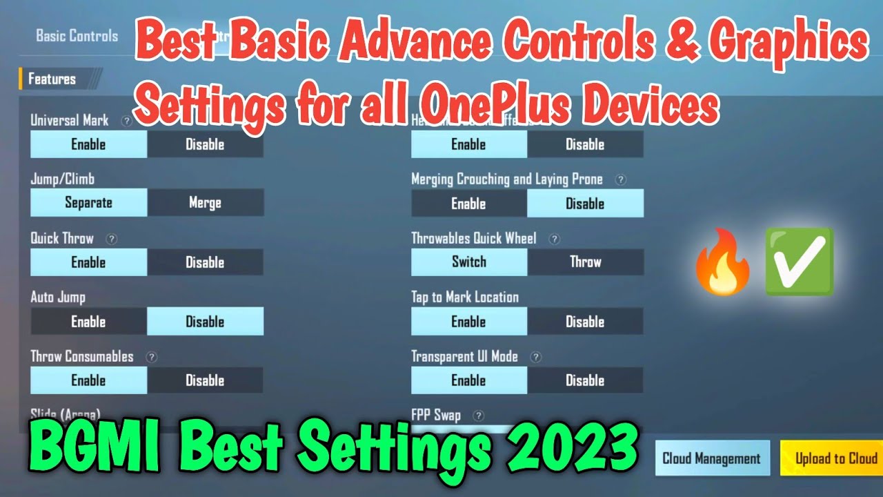 Best Basic Advance Controls & Graphics Settings for all OnePlus Devices ...