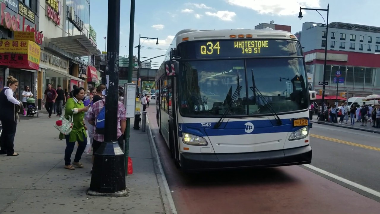 MTA: 2015 NFI Xd40 #7443 on the q34 - YouTube