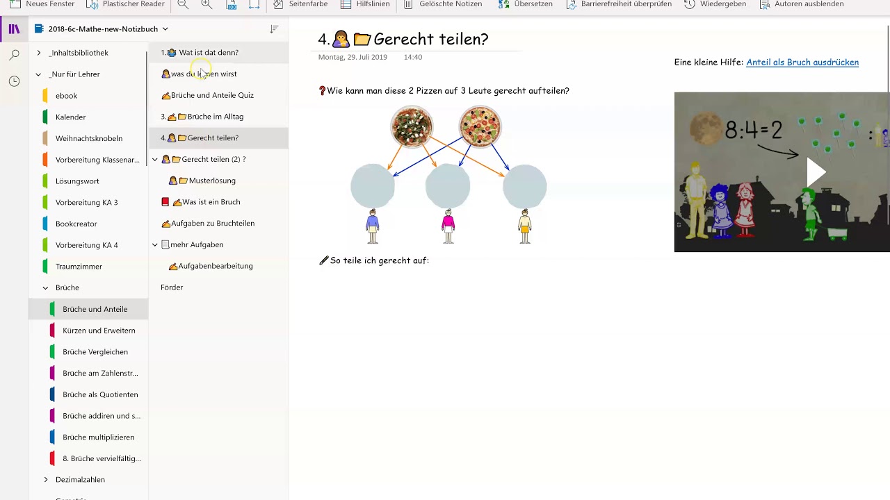 Aufbau und Struktur im OneNote Kursnotizbuch - YouTube