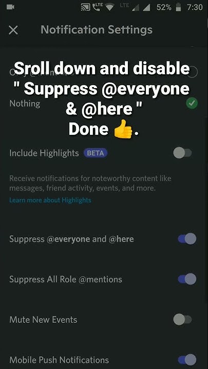 How to Disable suppress @everyone & @here Notifications in Discord Mobile #roduz #discord #how # ...