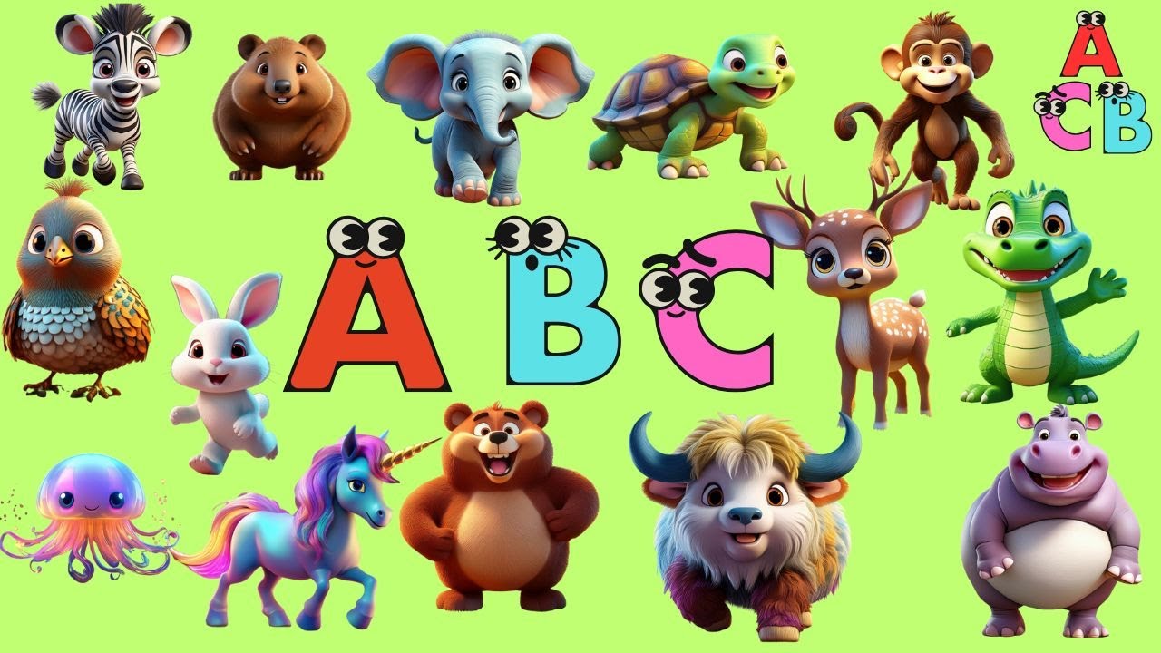 ABC Animal Song | Nursery Rhymes | Animals Phonics song l A to Z for ...