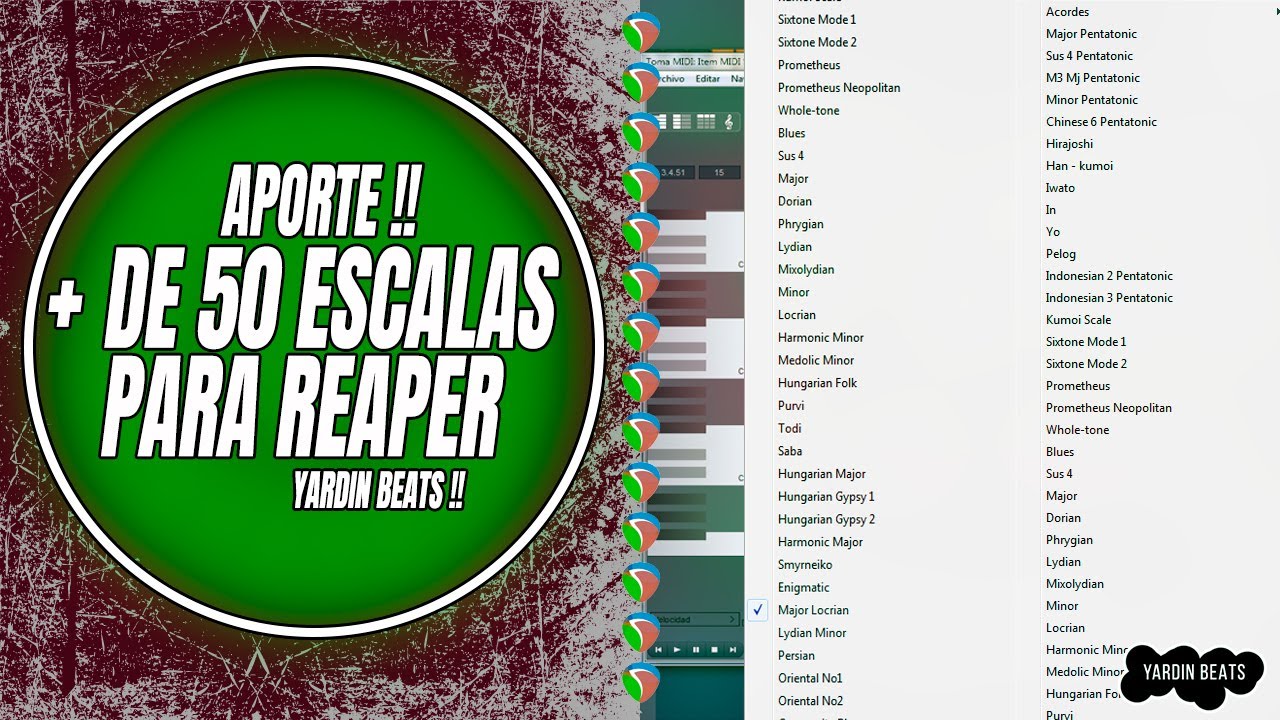 PACK de ESCALAS para REAPER - ESCALAS EXTRA para el PIANO ROLL ...