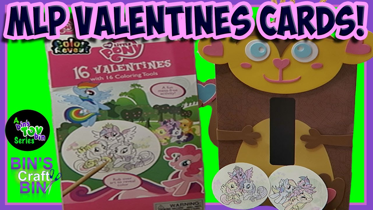 My Little Pony Valentine's Day Color Reveal Cards & Monkey Card Mailbox ...