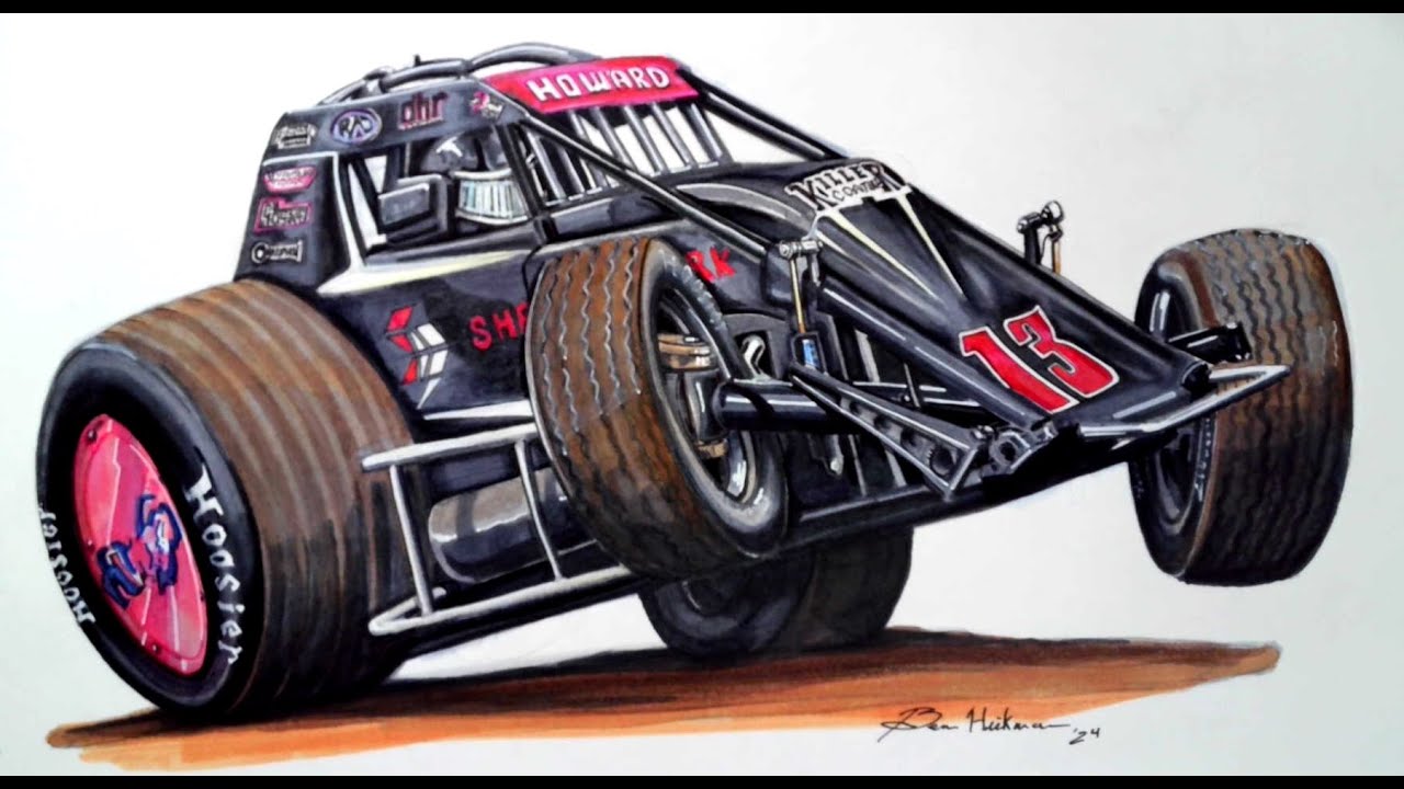 Chase Howard Sprint car drawing at frame draggin design - YouTube