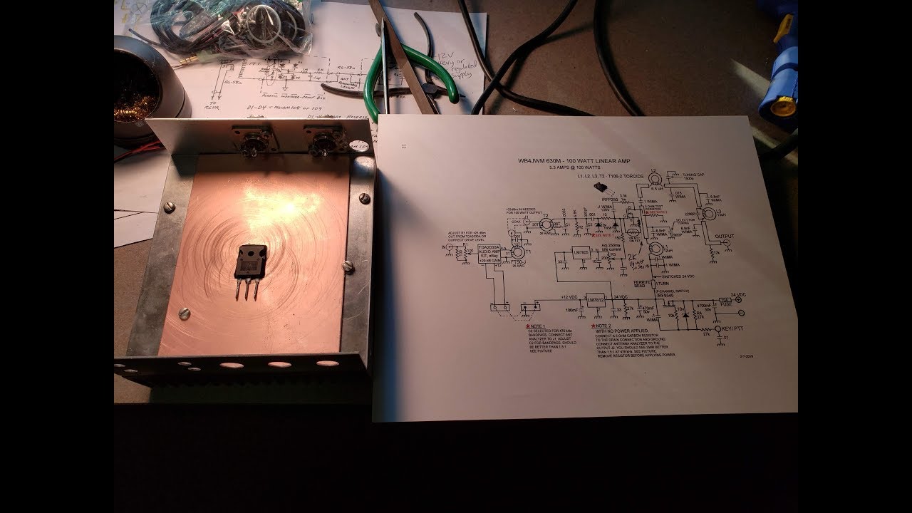 100 watt linear amplifier for 630 meters - YouTube