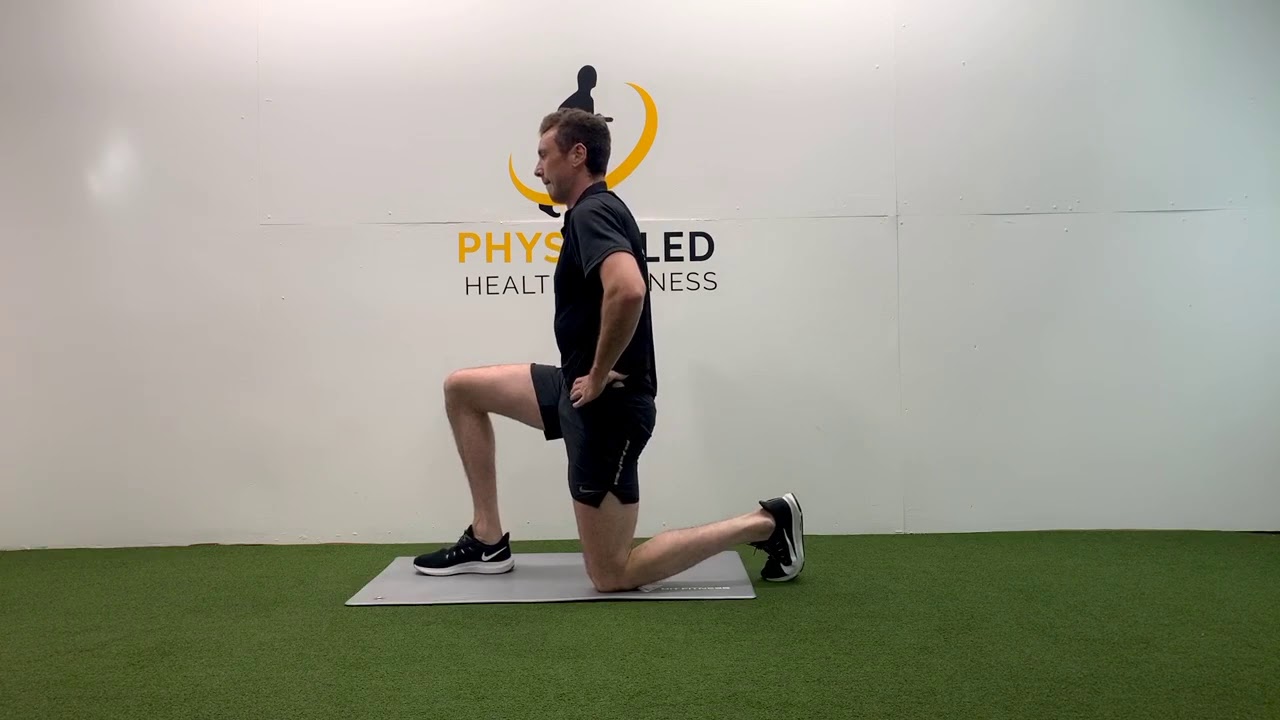 1/2 Kneeling Hip Flexor Stretch - YouTube