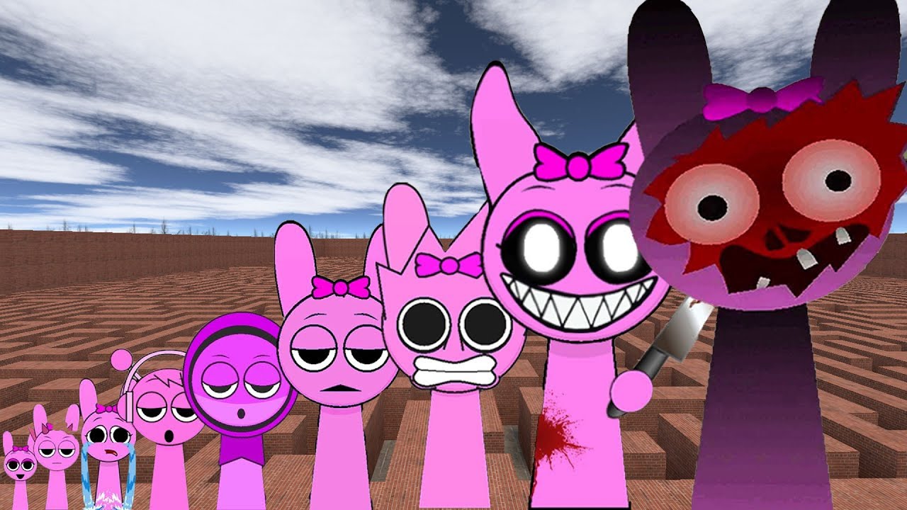 All New Sizes Of Nightmare Sprunki Pinki & Pink Garnold want me to help ...