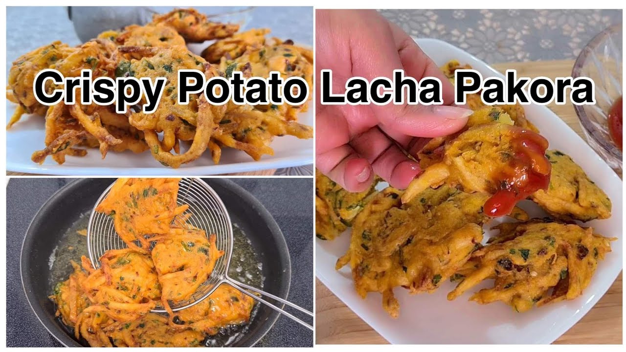 CRISPY POTATO LACCHA PAKORA | ALOO LACCHA PAKORA | CRUNCHY POTATO ...